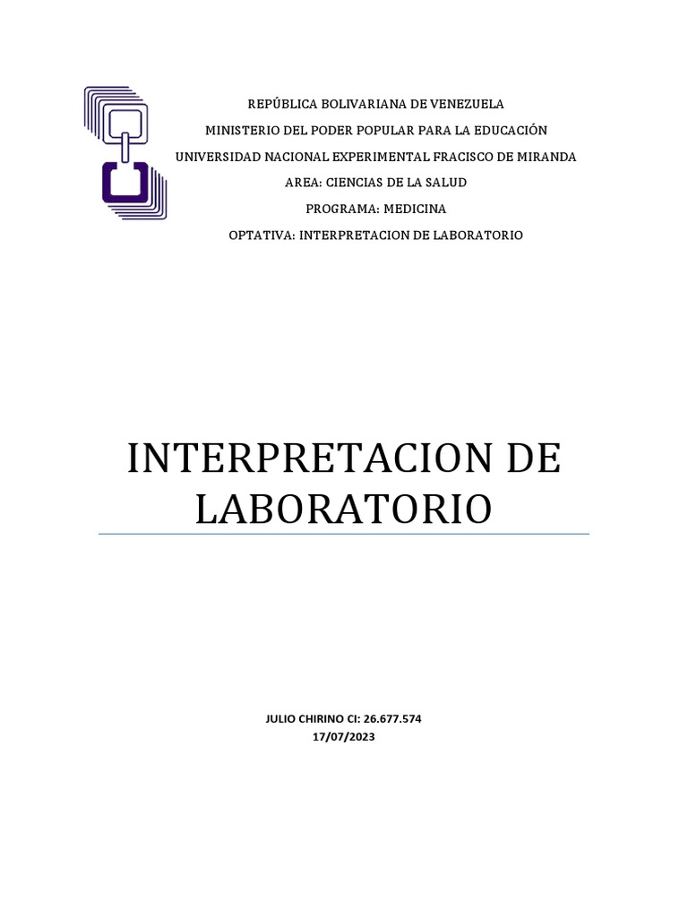 Interpretacion de Laboratorio | PDF