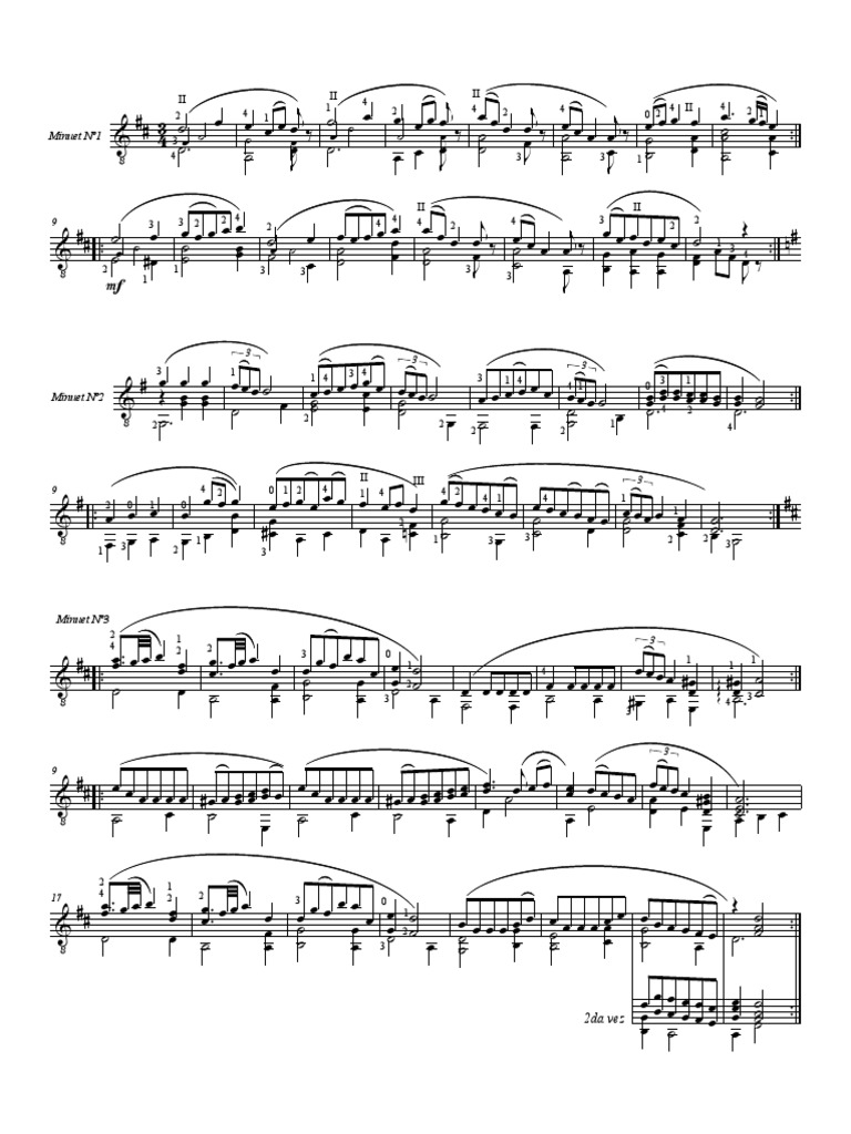 Minuetos Del 1 Al 3 | PDF