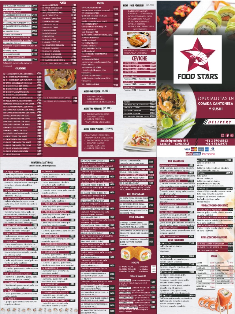 Menu Food Stars 2 | PDF | Comida y bebida | Ganado