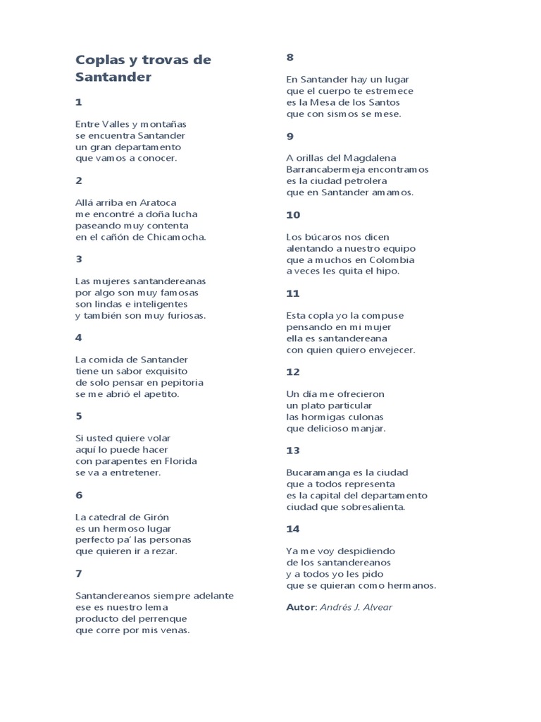 Coplas y Trovas de Santander | PDF