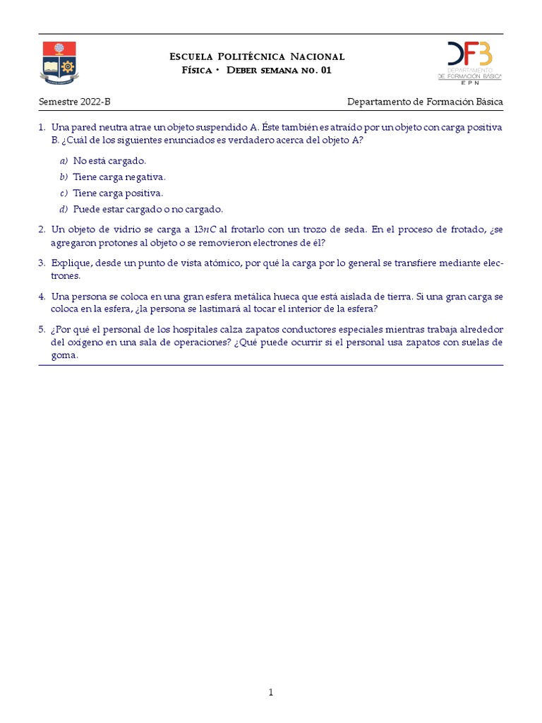 F Sica Ejercicios Carga | PDF