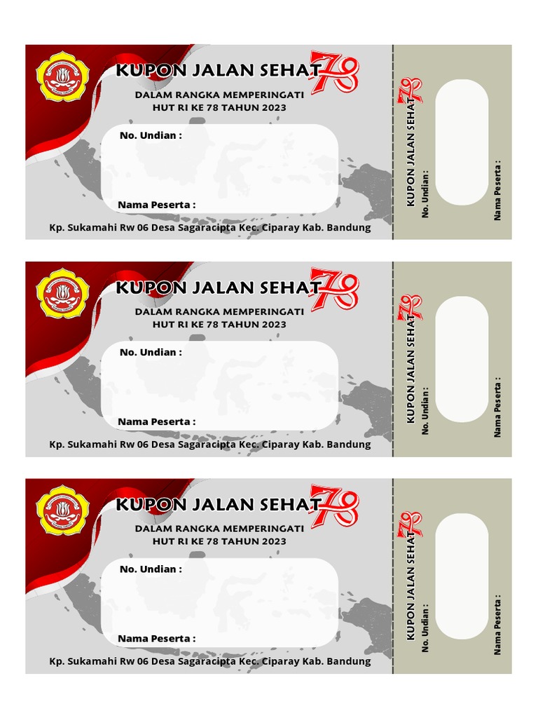 Kupon Jalan Sehat HUT RI 78 | PDF