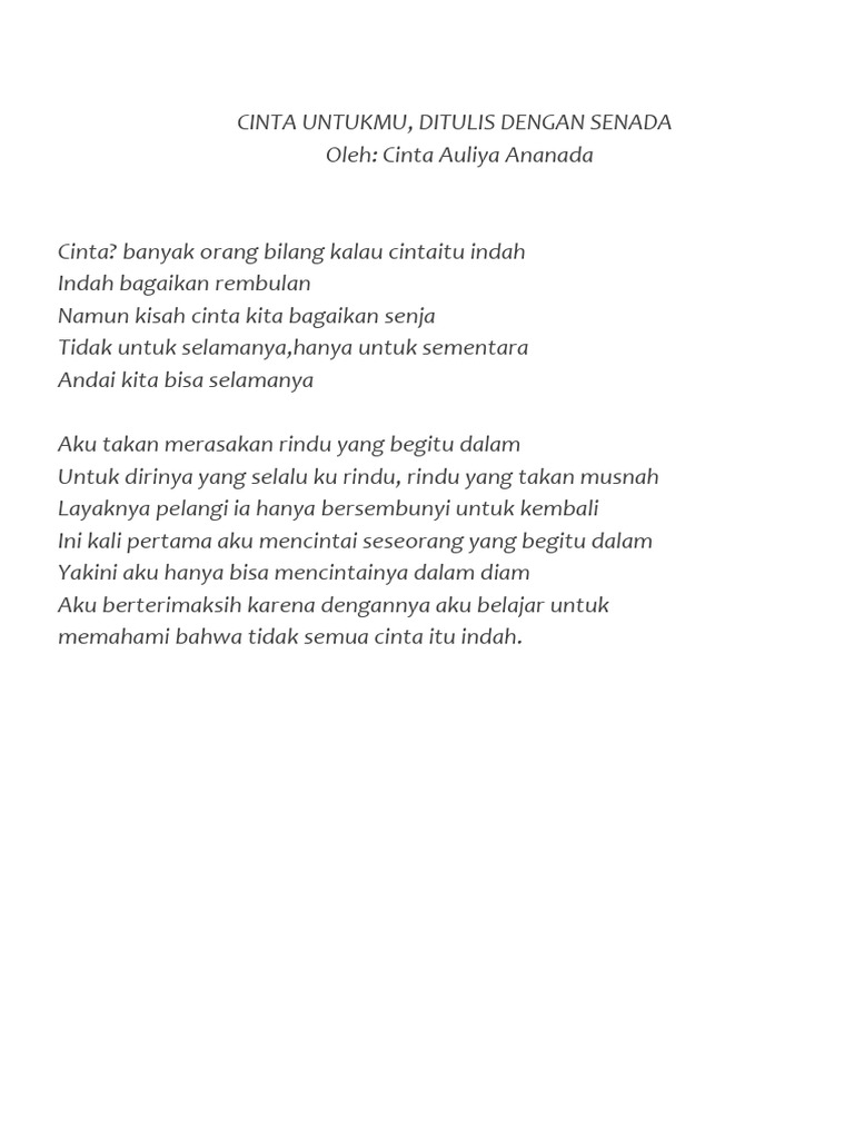 Cinta Untukmu | PDF | Puisi