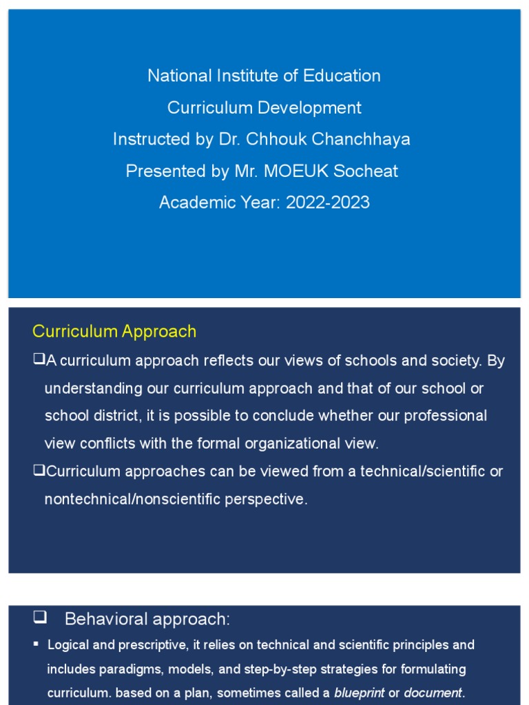 Curriculum Approach - 3 | PDF