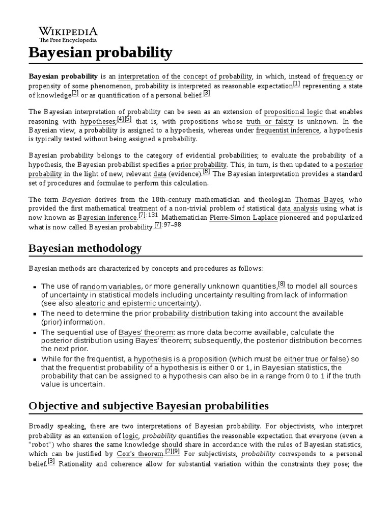 Bayesian Probability | Download Free PDF | Bayesian Probability ...