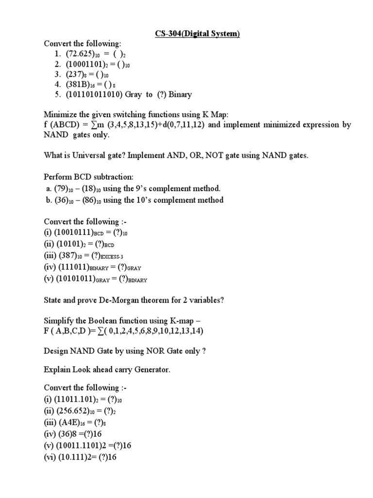 CS-304 IMP Midterm-1 | PDF | Binary Coded Decimal | Arithmetic