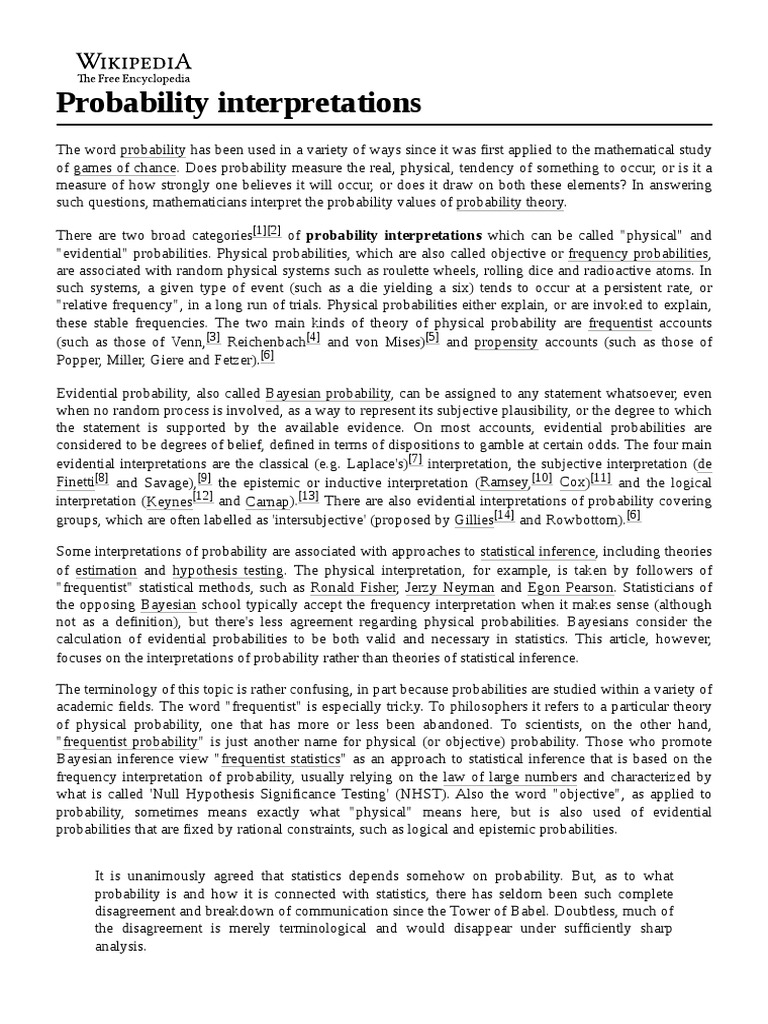 Probability Interpretations | PDF