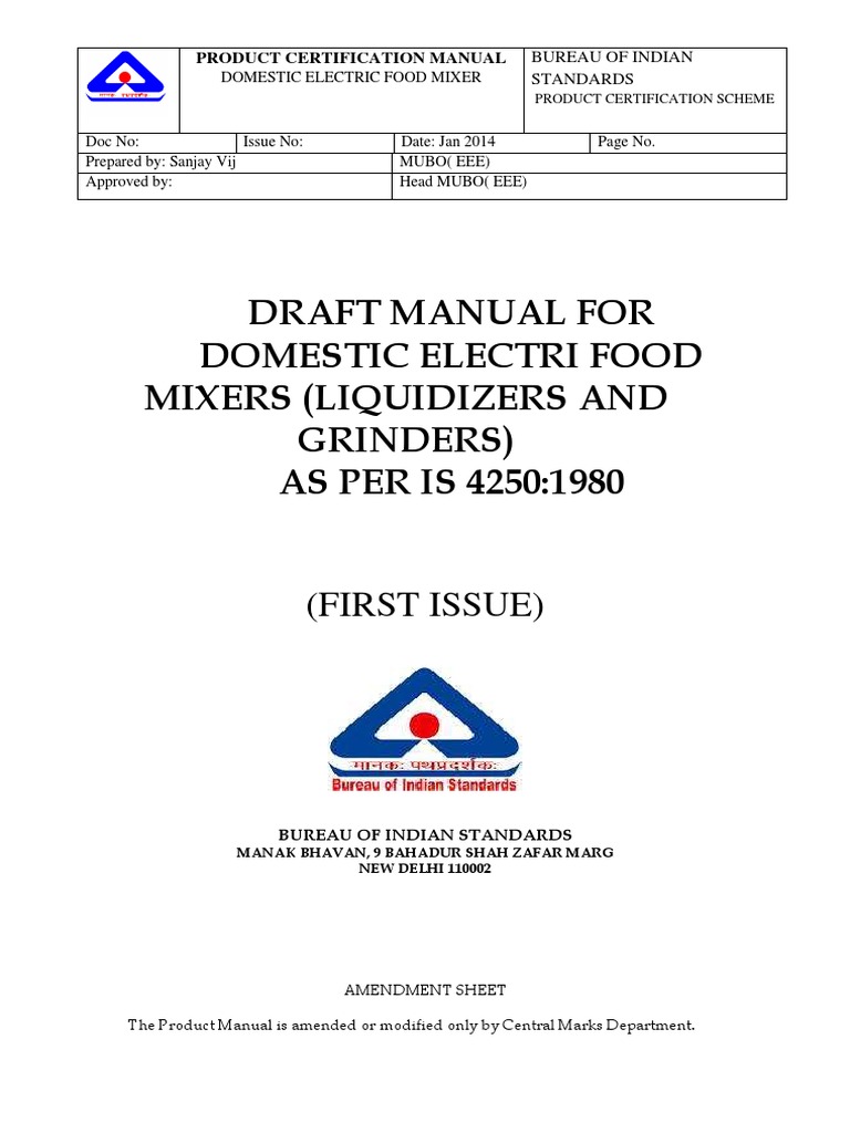 Production Manual - Is 4250 | PDF