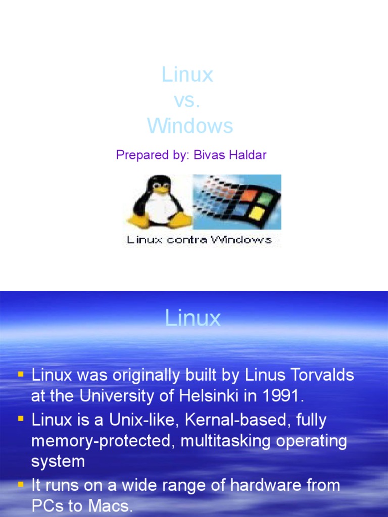 Linux Vs Windows | PDF | Linux | Microsoft Windows