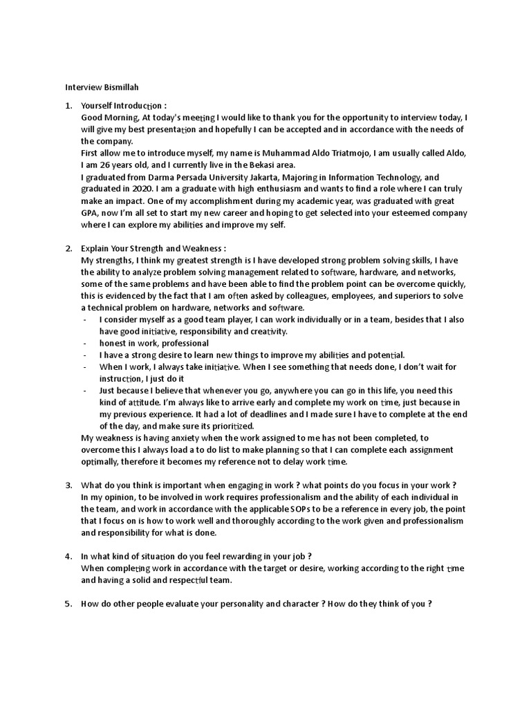 Interview English | PDF