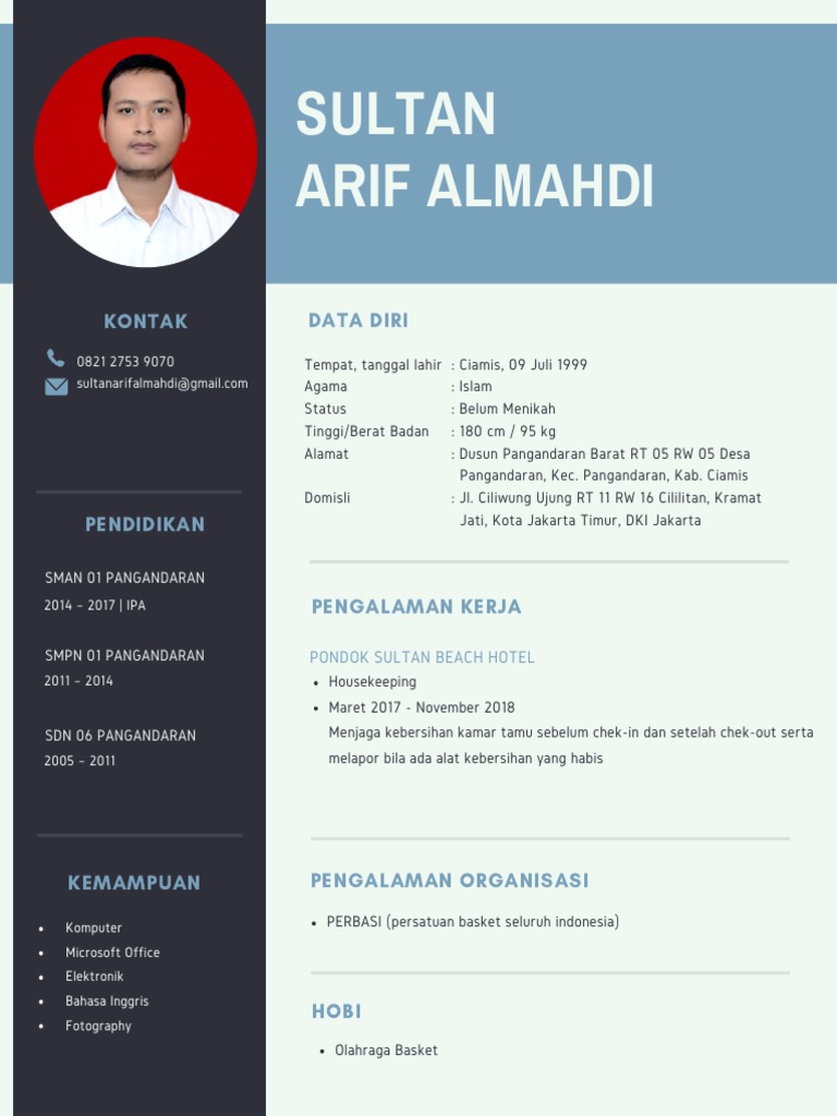 CV Sultan Arif Almadi | PDF