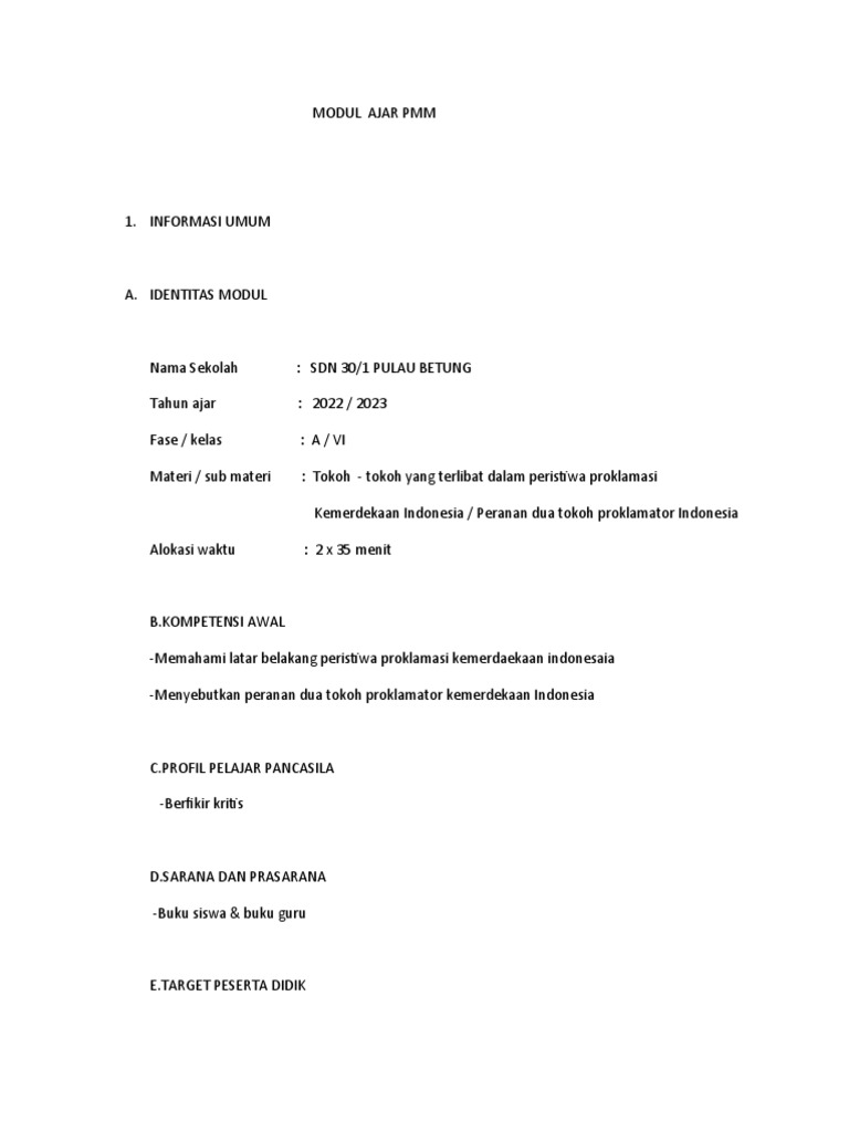Modul Ajar PMM (Ips) | PDF