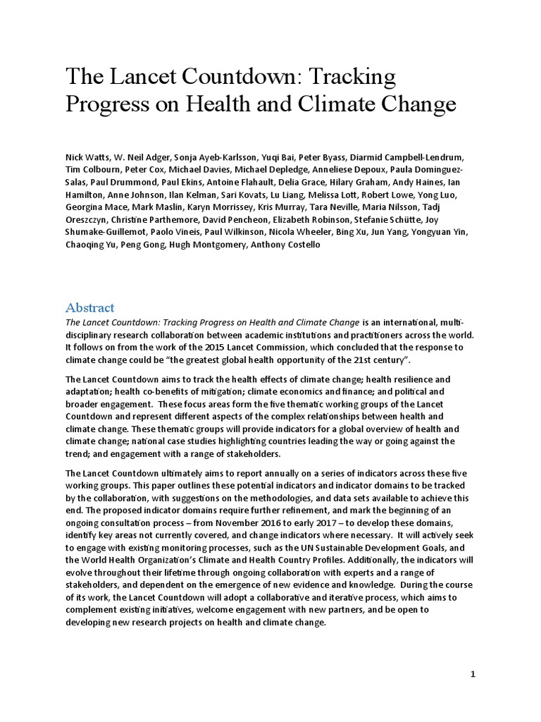The Lancet Countdown 2016 - Final Paper | PDF