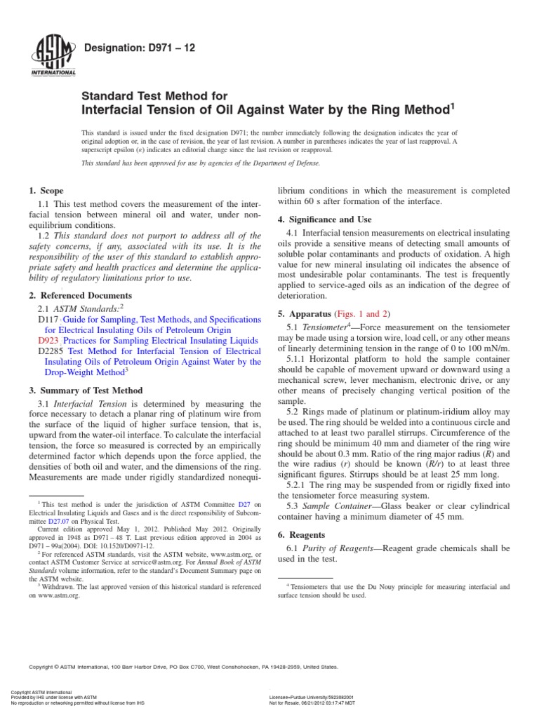 ASTM D971__12 | PDF