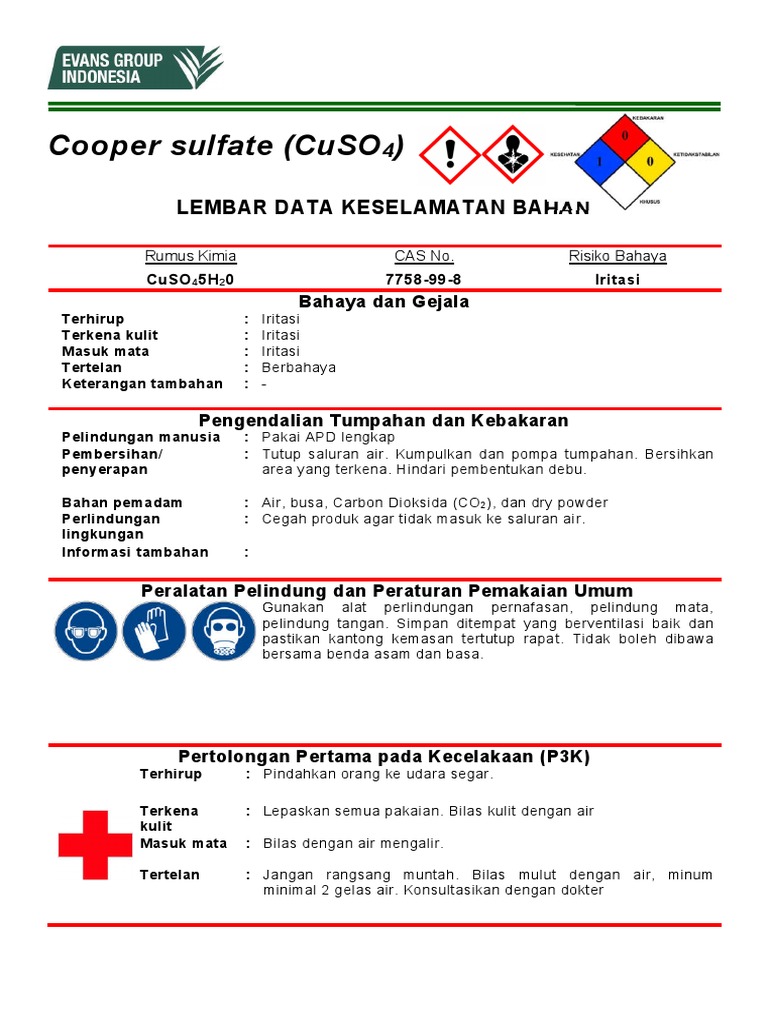 Resume MSDS CuSo4 | PDF
