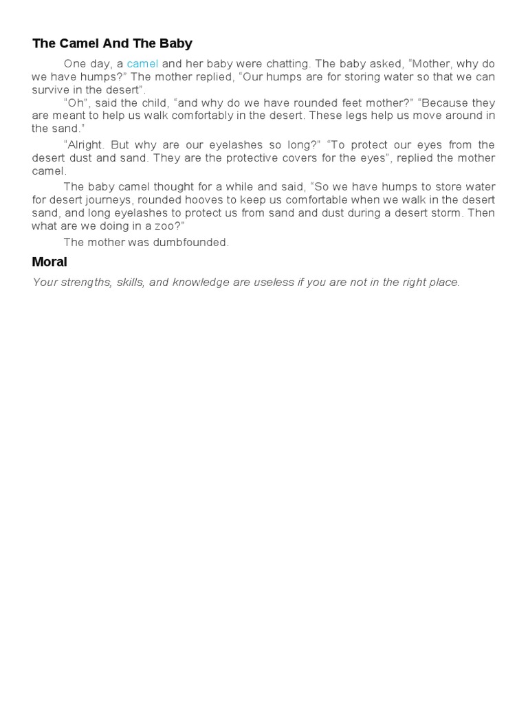 The Camel and The Baby | PDF