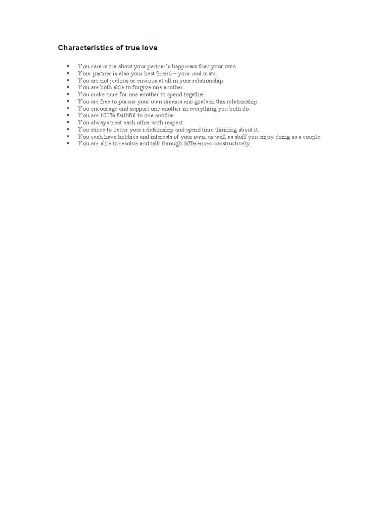 2019 - Characteristics of True Love | PDF