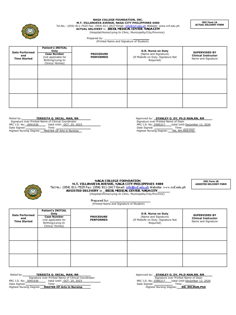 OR-AND-DR-FORMS-BMC-Copy | PDF