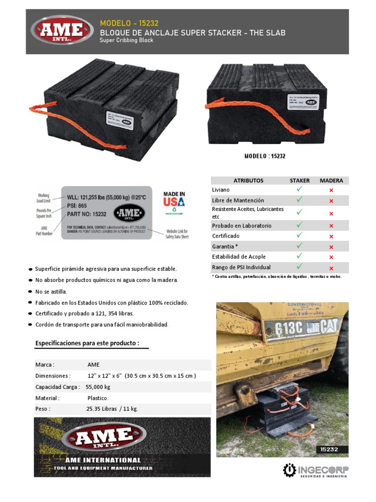AME 15232 ANCLAJE SUPER STACKER | PDF