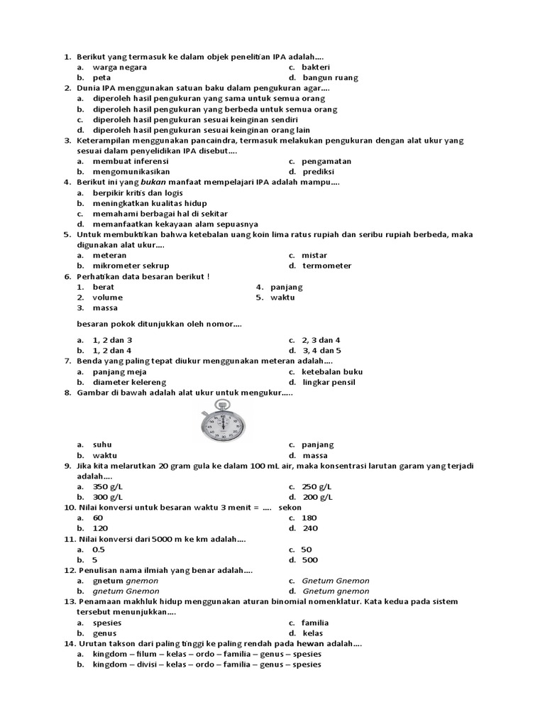 SOAL PAS IPA Kelas 7 | PDF | Kajian Bahasa Asing | Dewasa Muda