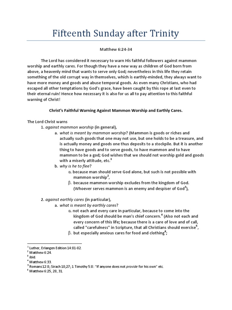 Fifteenth Sunday After Trinity (1879) | Download Free PDF | Trinity ...