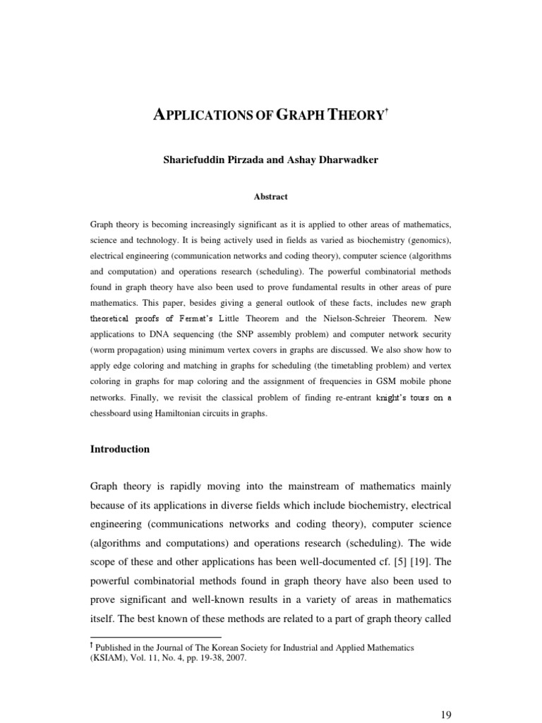 Graph Theory Applications | PDF | Graph Theory | Vertex (Graph Theory)