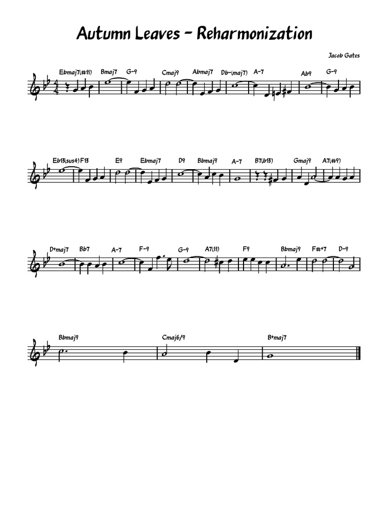 Autumn Leaves - Reharmonization | PDF
