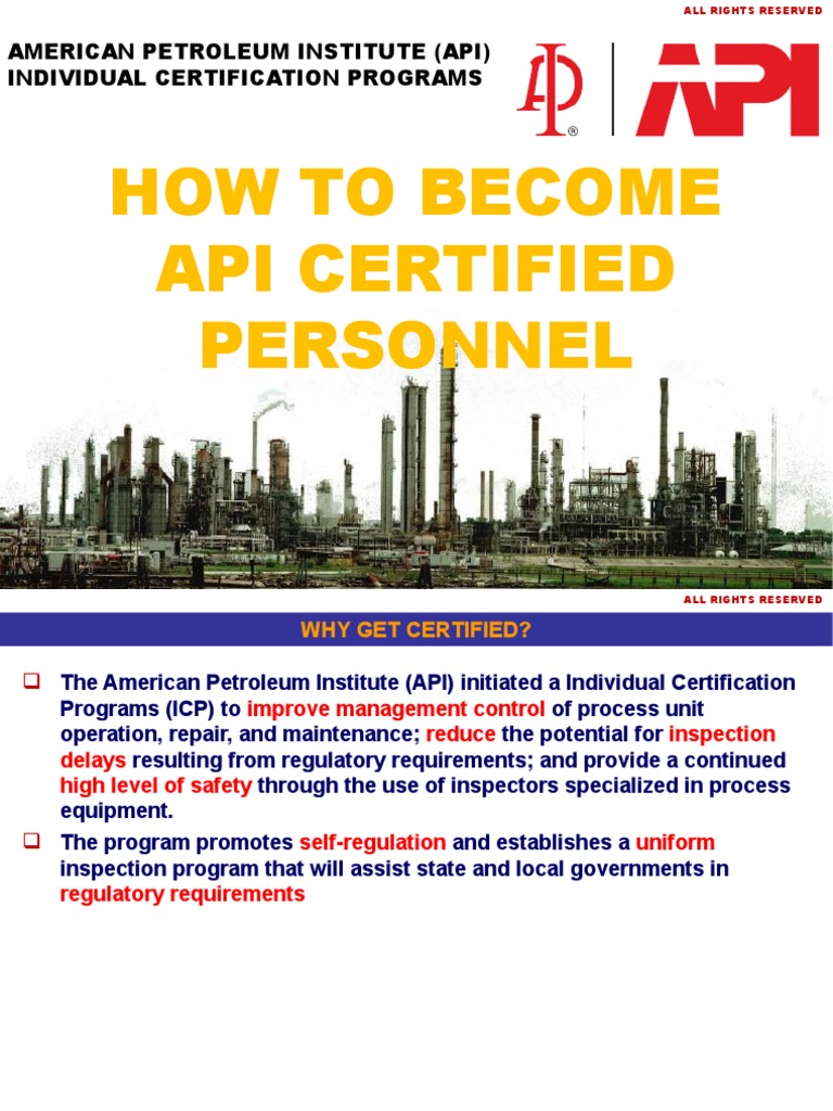 How To Become API Certified Personnel Presentation-211118 | PDF ...