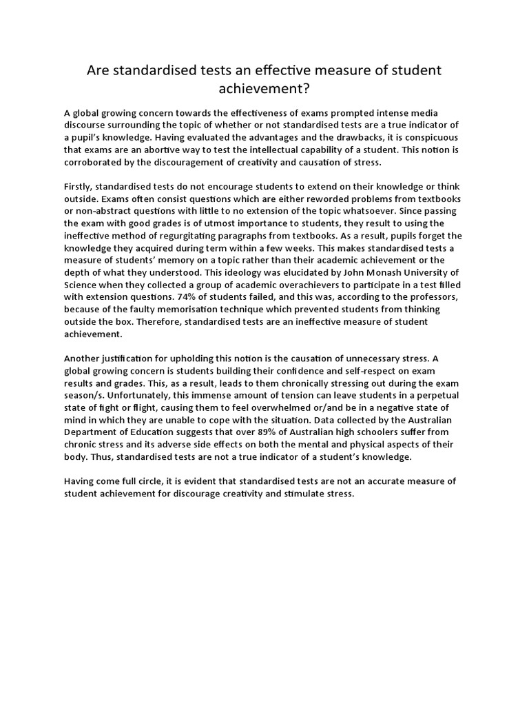Ineffectiveness of Standardised Tests | PDF