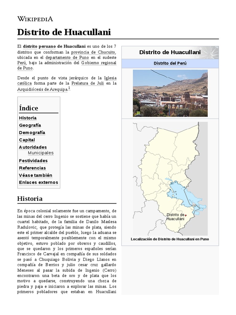Distrito de Huacullani | PDF
