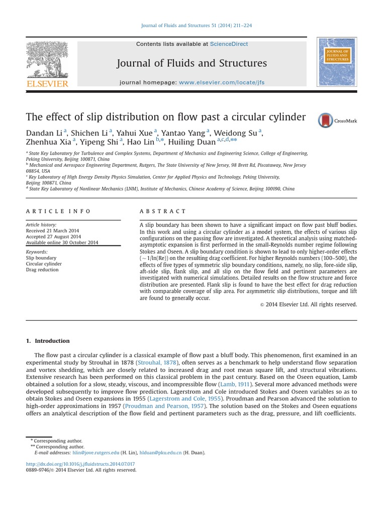 Slip Flow Past A Cylinder | PDF