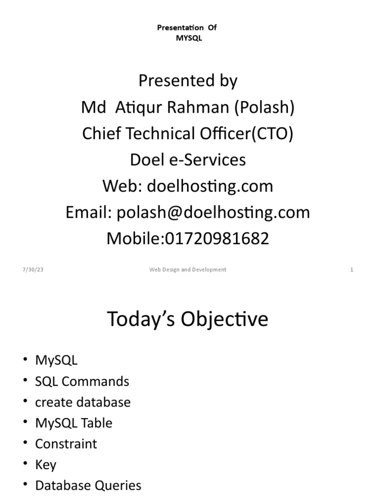 Mysql | PDF | My Sql | Relational Database Mysql | PDF | My Sql | Relational Database