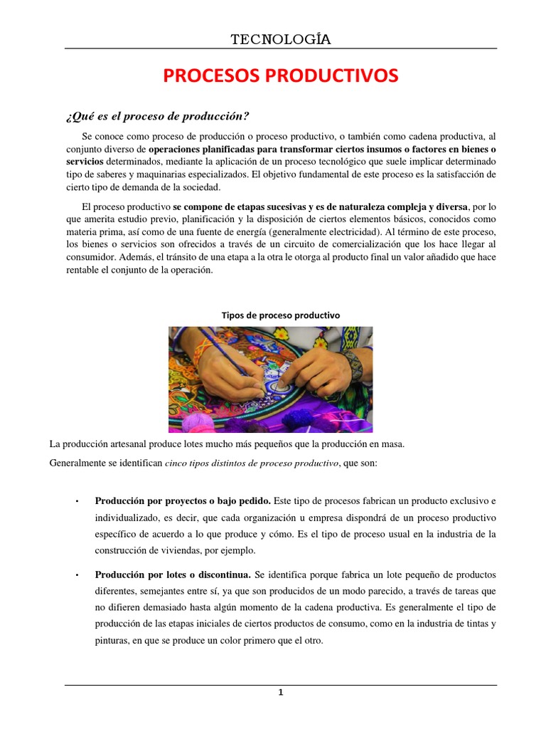 Teoría-PROCESOS PRODUCTIVOS | PDF