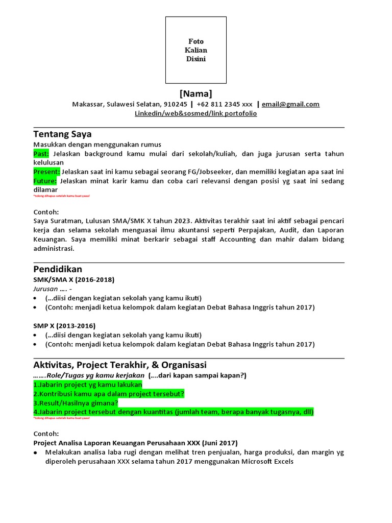 Contoh Beda CV | PDF | Karier & Perkembangan
