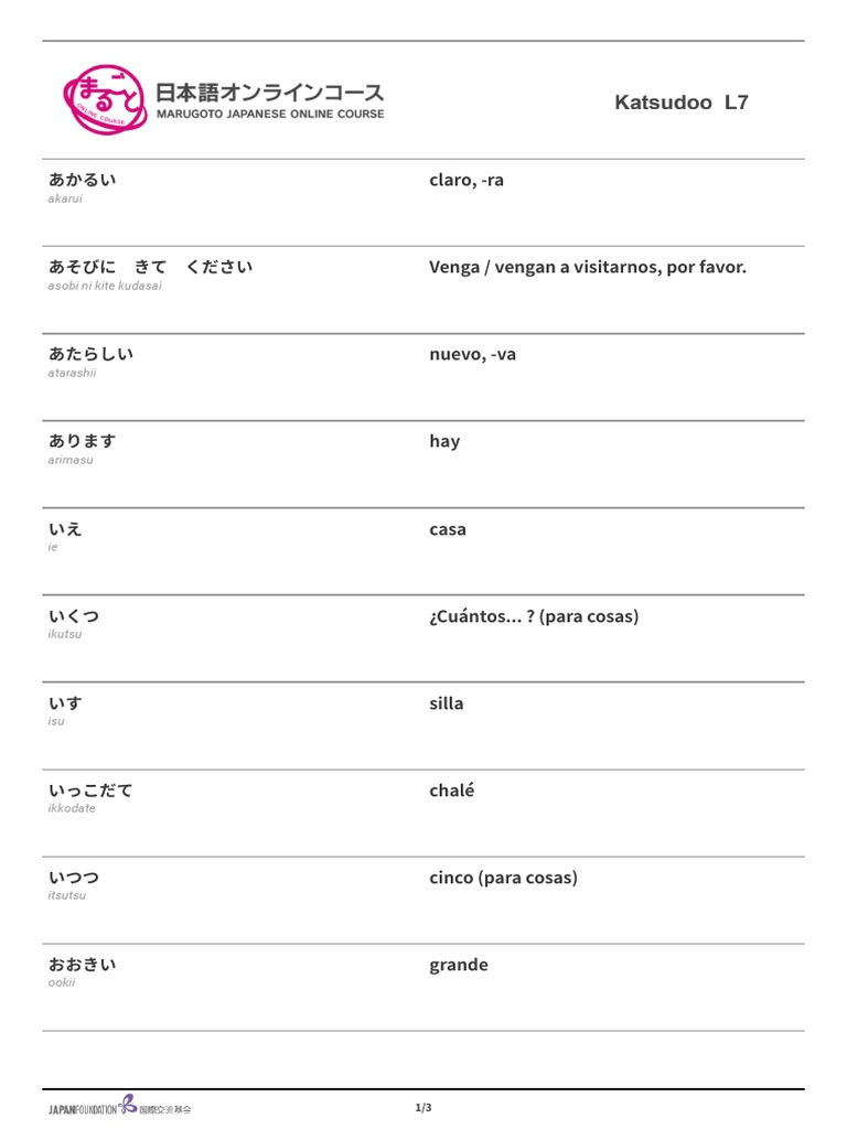 vocabulario de leccion 7 | PDF