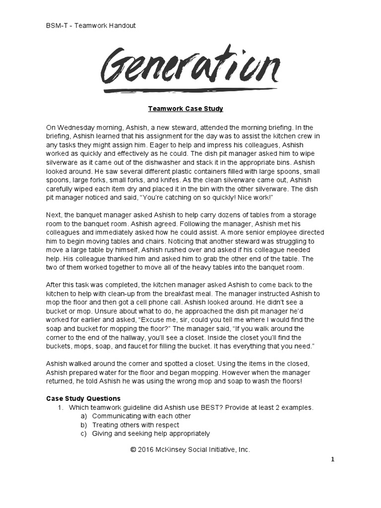 13 B BSM-T - Teamwork Handout VF | PDF | Tableware