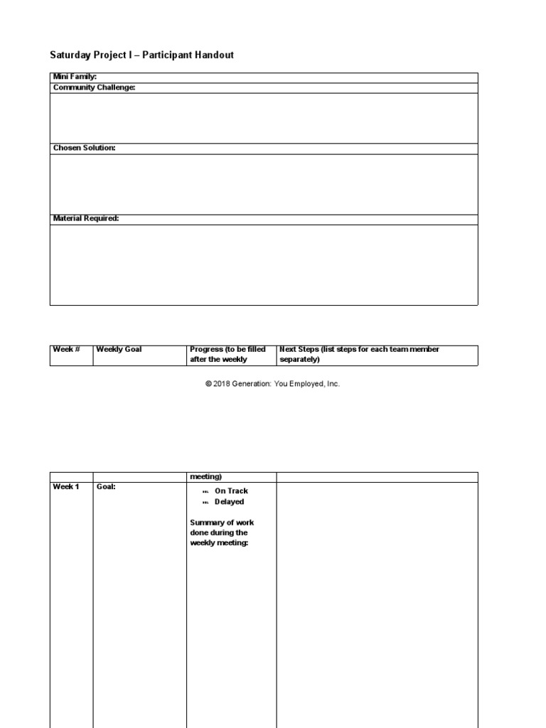 45 - B - C-SP - Saturday Projects I - Participant Handout | PDF 45 - B - C-SP - Saturday Projects I - Participant Handout | PDF