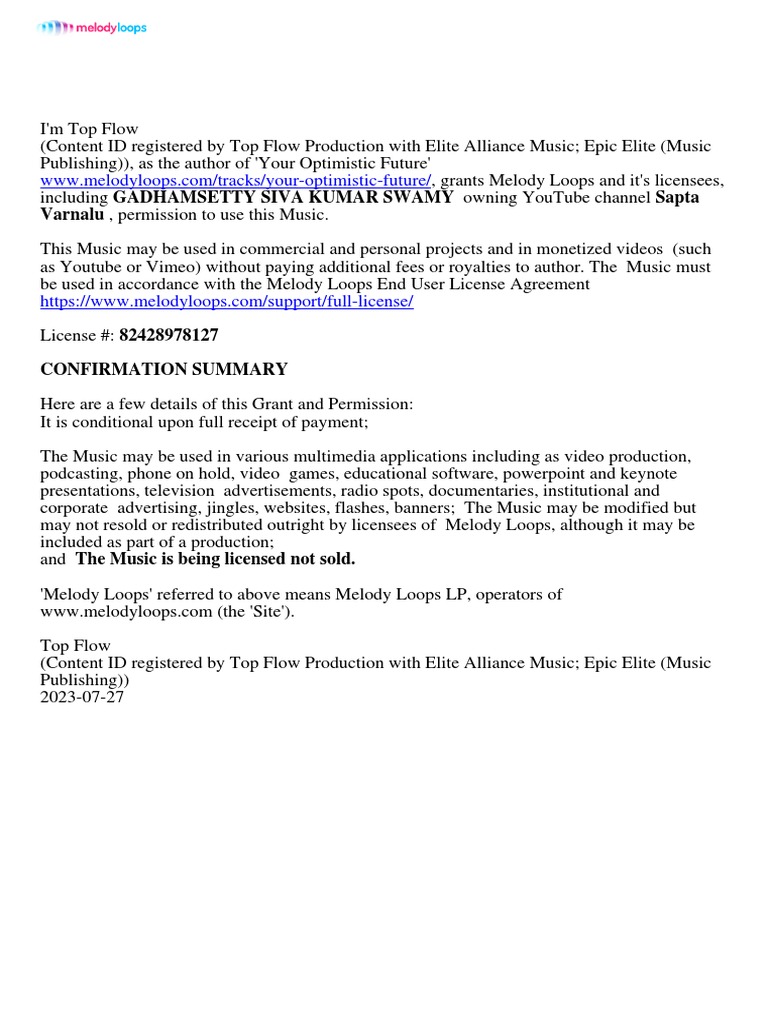 Nocopyright Music Licensce Profoma | PDF