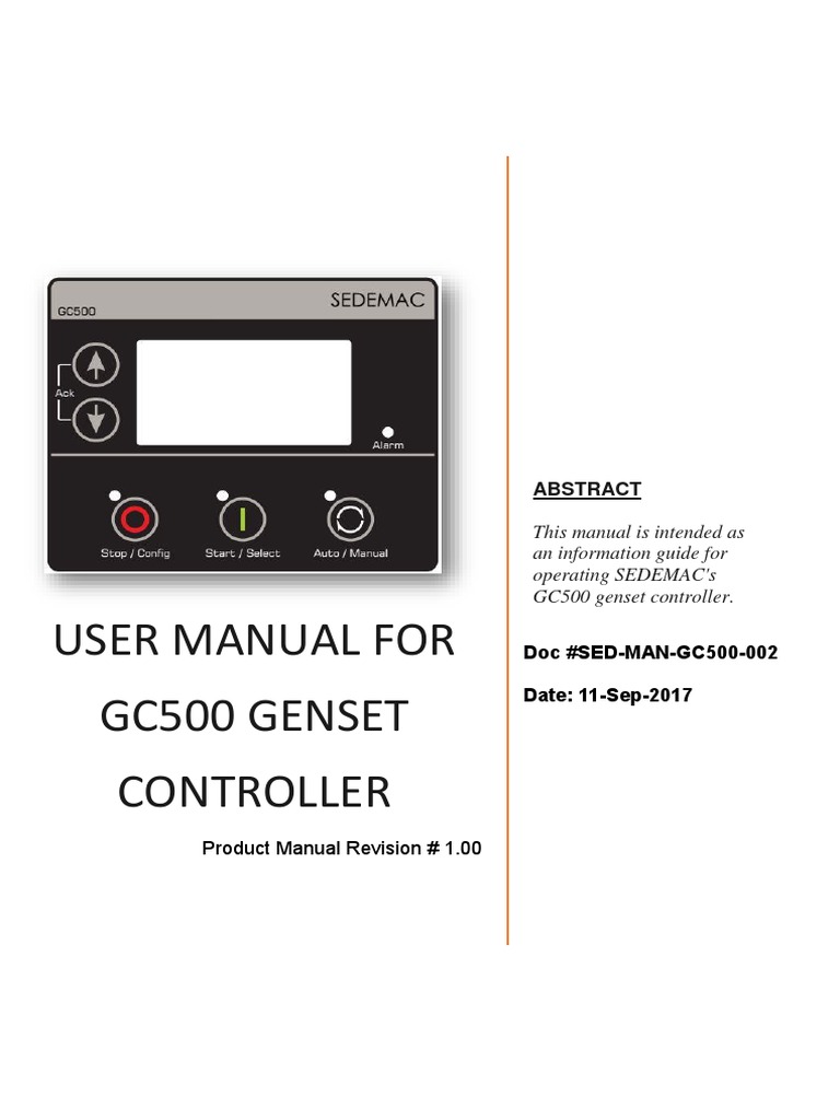 Sed Man Gc500 002 Manual For Gc500 Controller | PDF