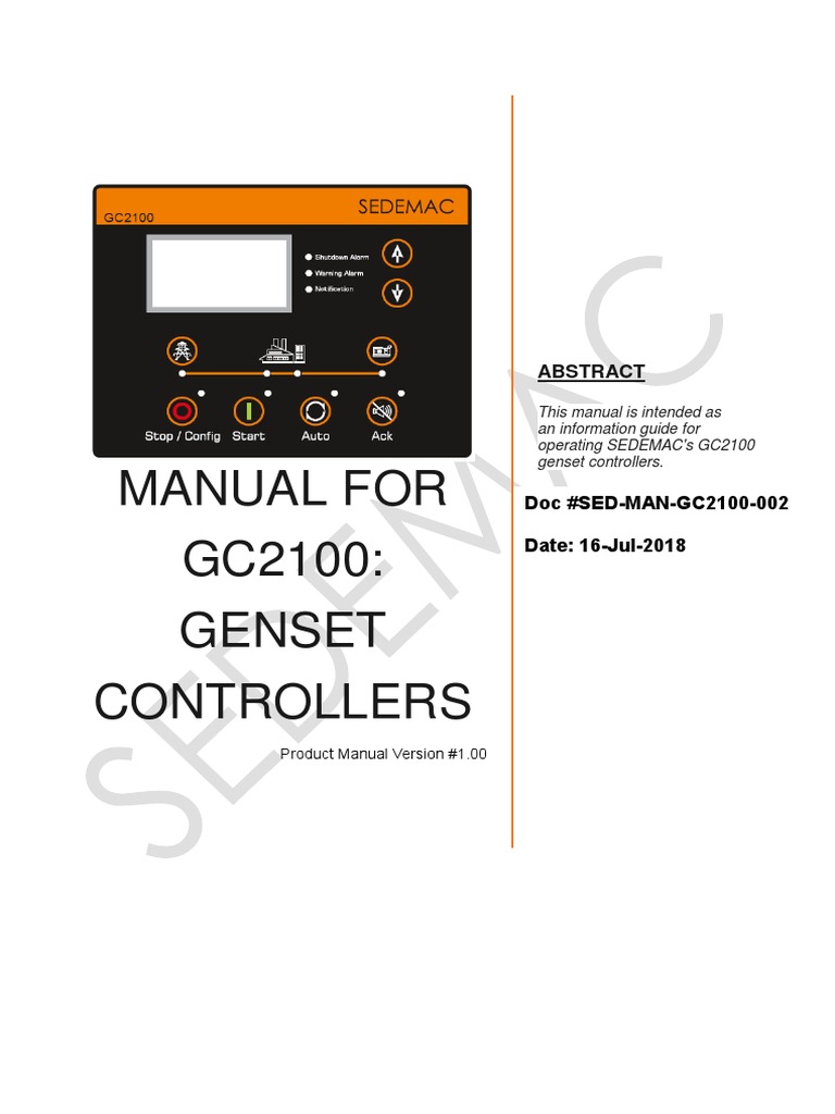 Sed Man Gc2100 002 Manual For Gc2100 Controller | PDF | Alternating ...