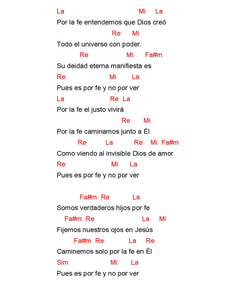 Por La Fe Entendemos Que Dios Creó Acordes 1 Pdf
