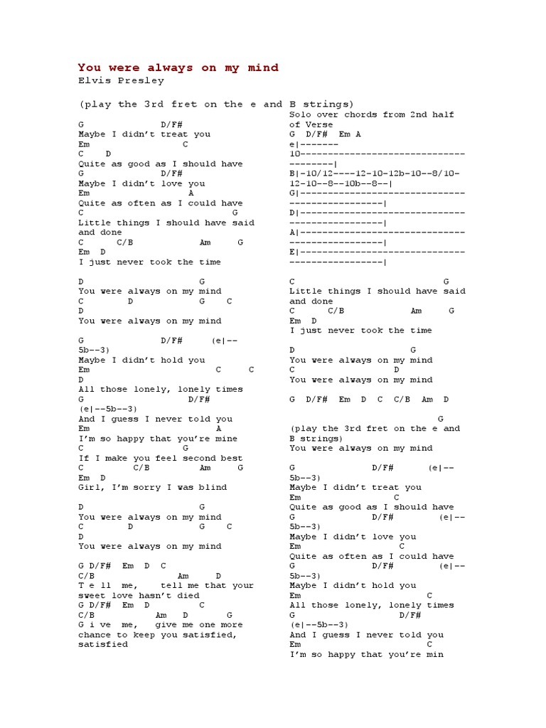 You Were Always On My Mind | PDF