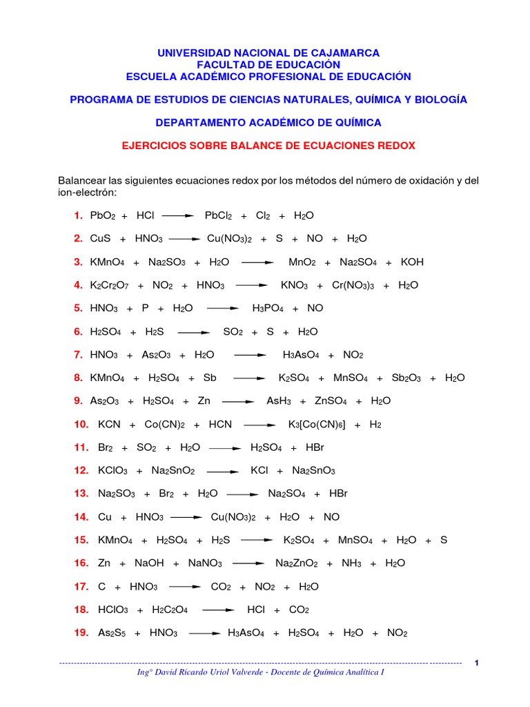 Unidad 2C - Redox | PDF