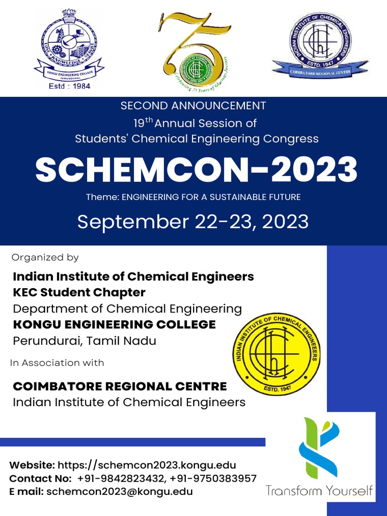 SCHEMCON-2023 Brochure | PDF