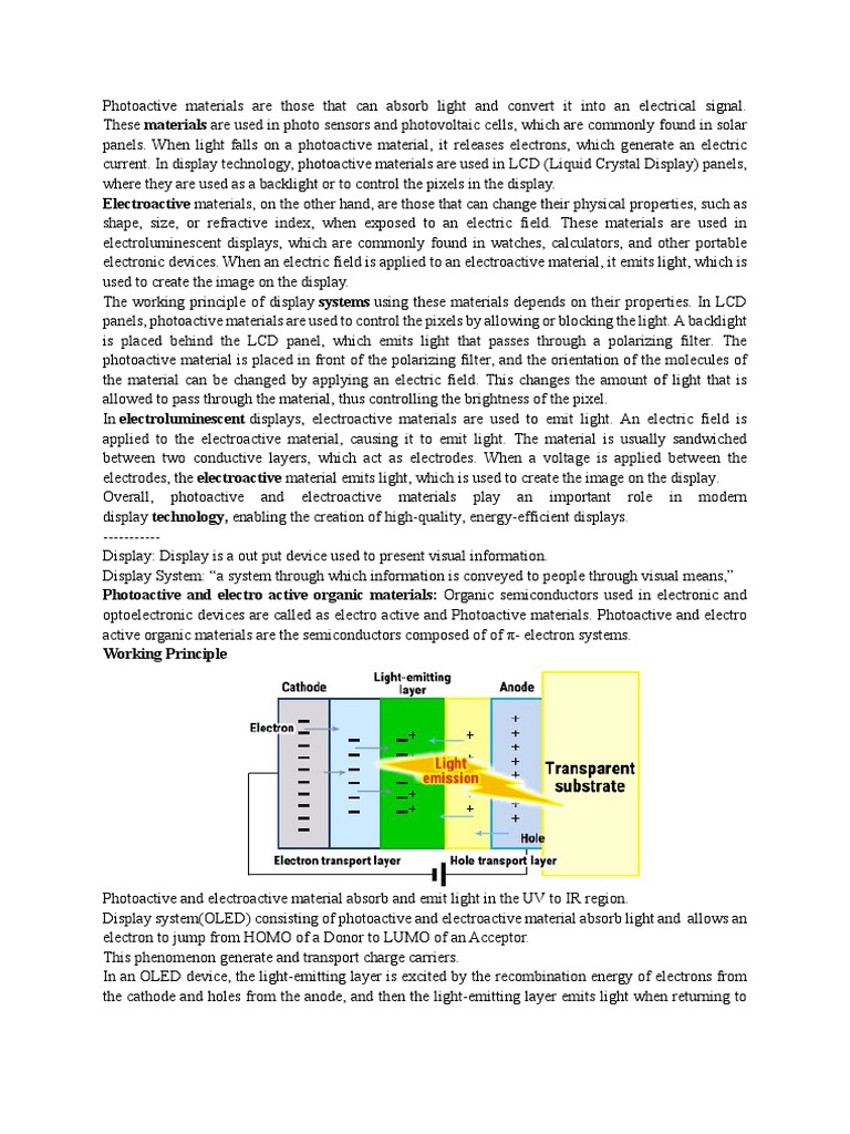 Photoactive and electroactive materials Cambridge | PDF