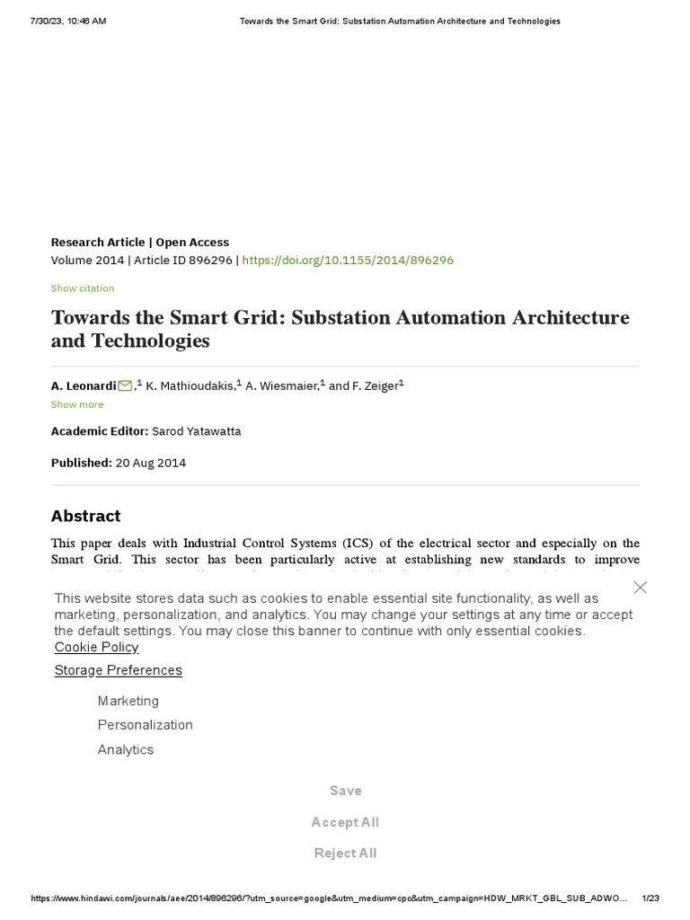 Towards The Smart Grid - Substation Automation Architecture and ...