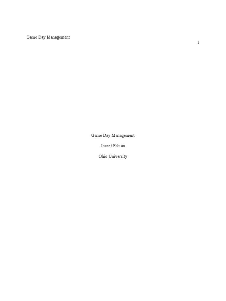 Game Day Management | Download Free PDF | Association Football | Thought