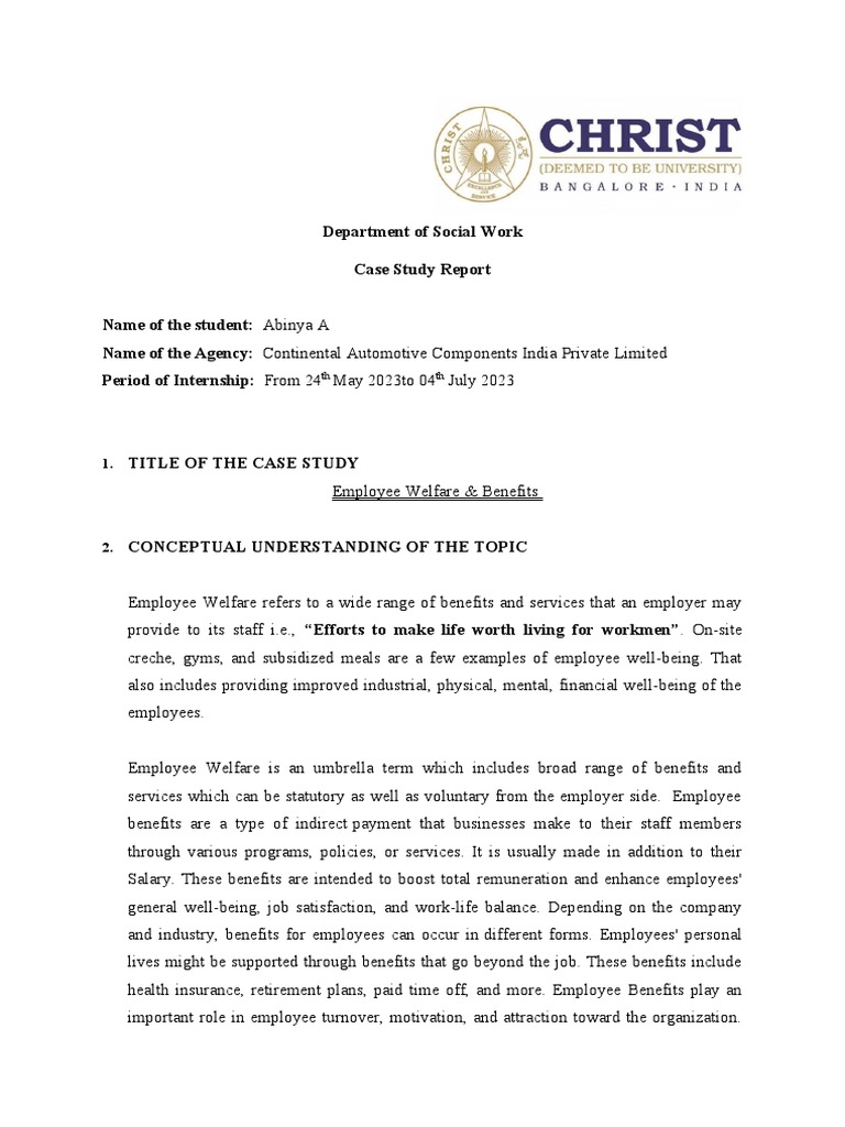 Case Study 4 (Employee Benefits) | PDF