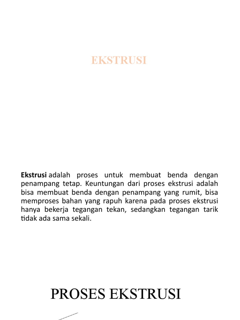 Proses Ekstrusi | PDF