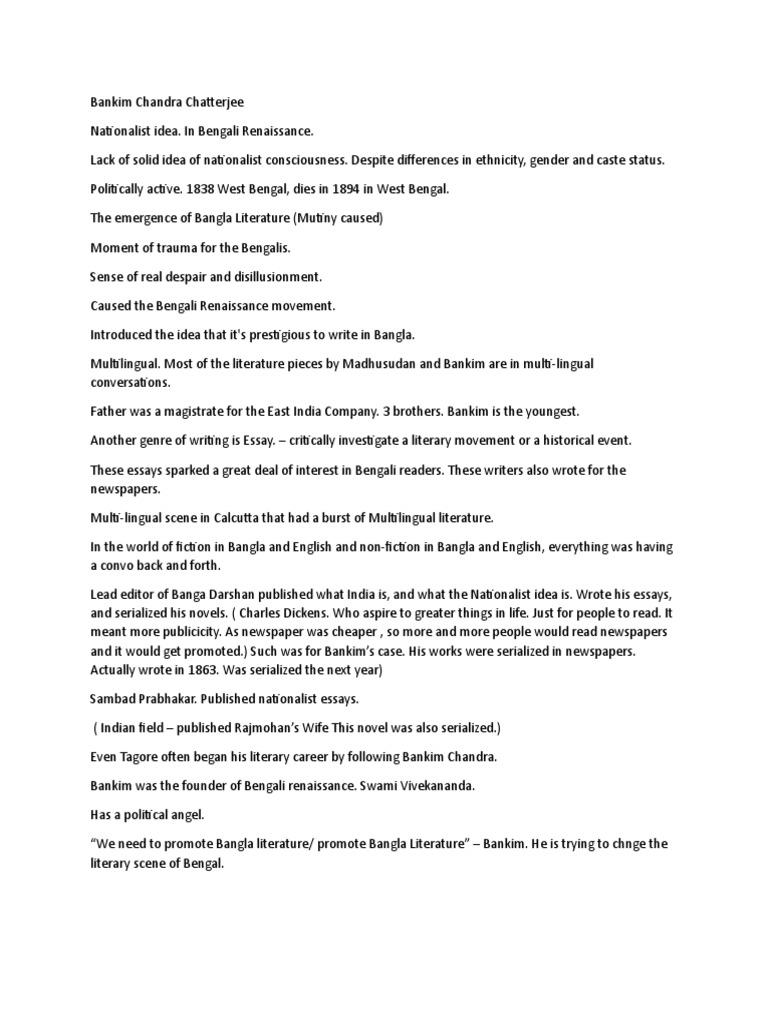 Eng362 Bankim Chandra Pdf Bengal South Asia